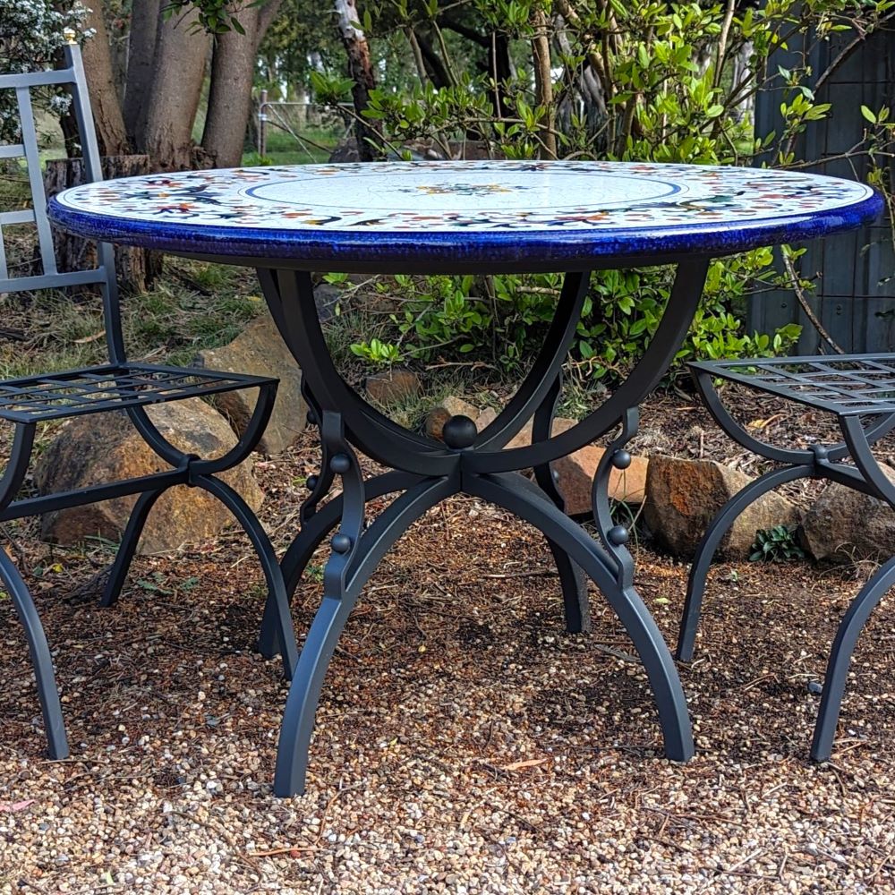Volcanic stone table - 110cm diam - 'Ricco' – Paradiso Ceramics ...