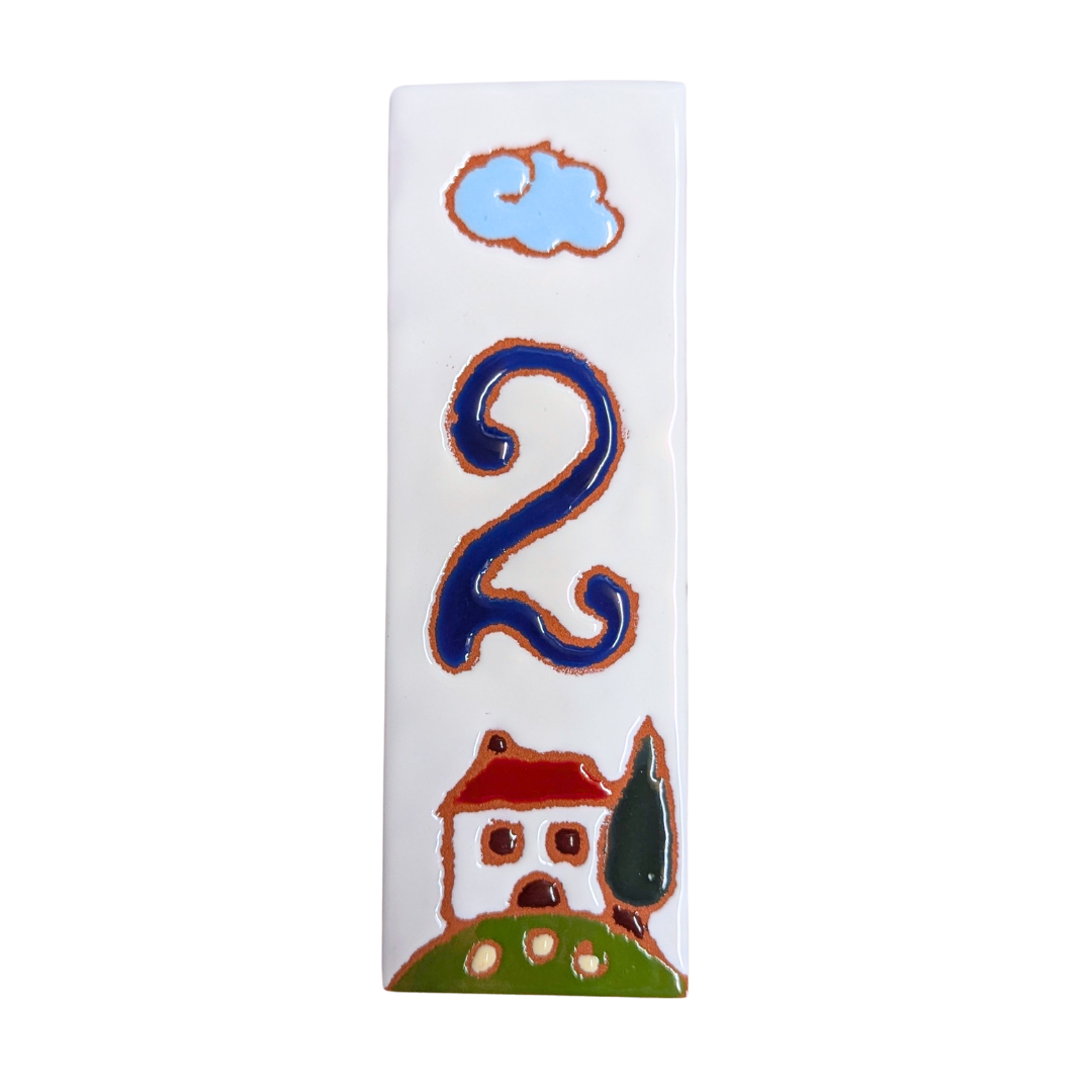 Ceramic house number tile - Italian villa, ceramic relief style ...