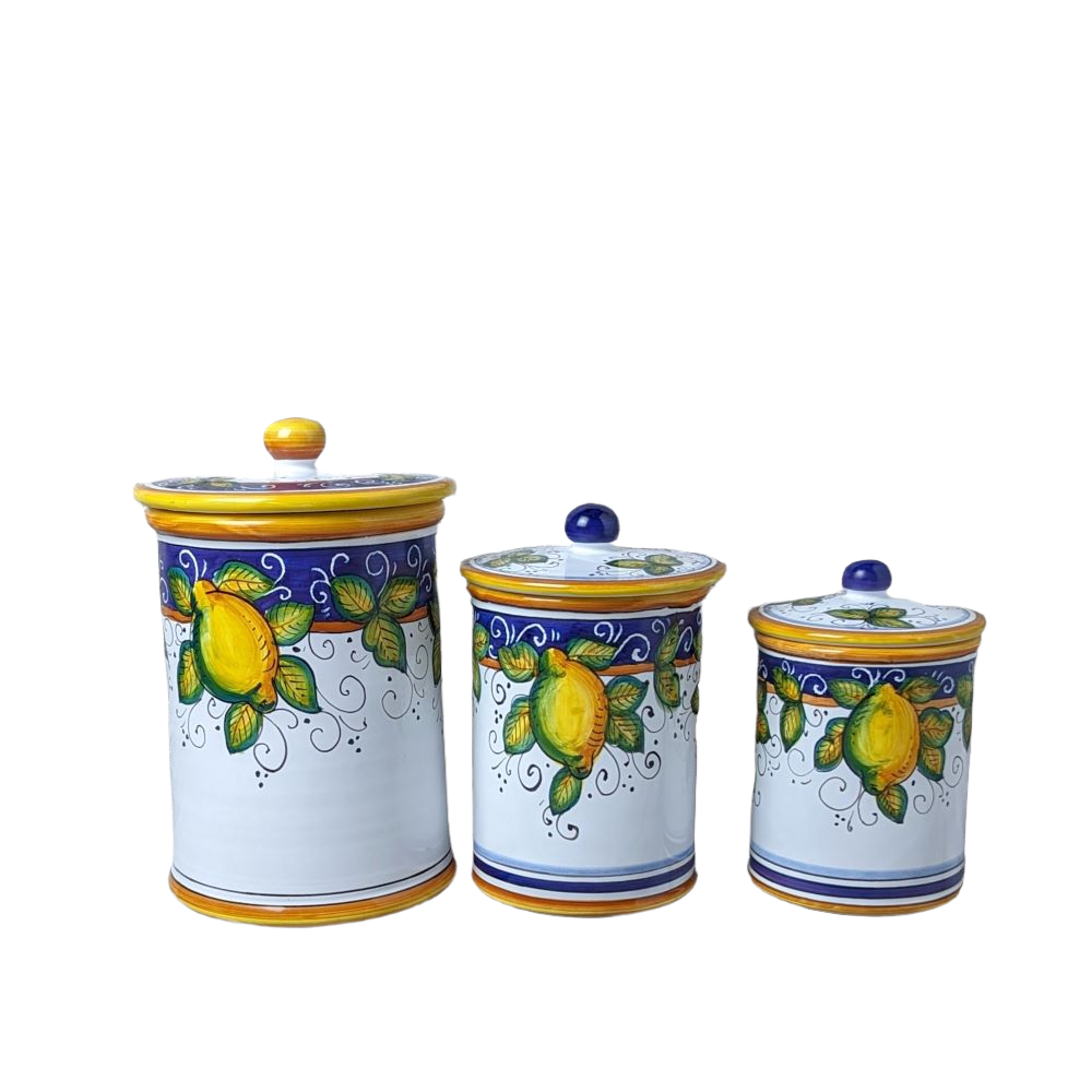 Storage canister with lid - large (25cm high) - Lemon – Paradiso ...