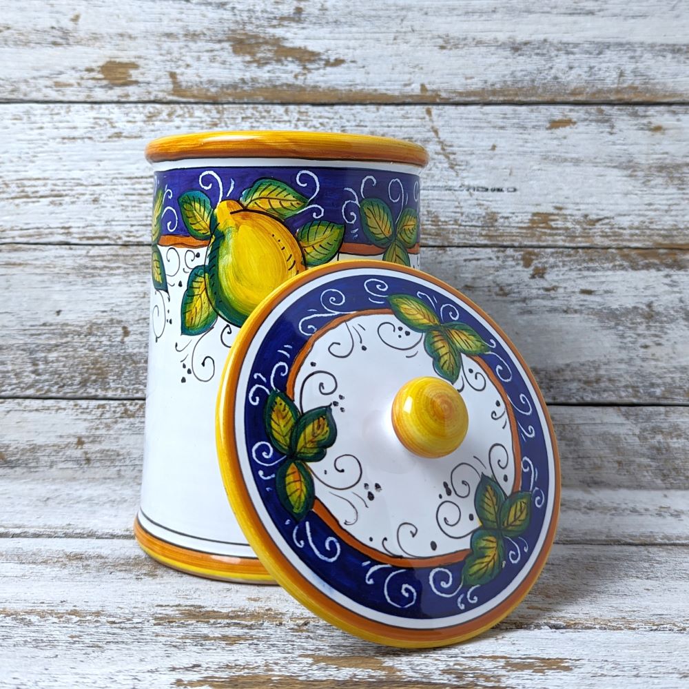 Storage canister with lid - large (25cm high) - Lemon – Paradiso ...