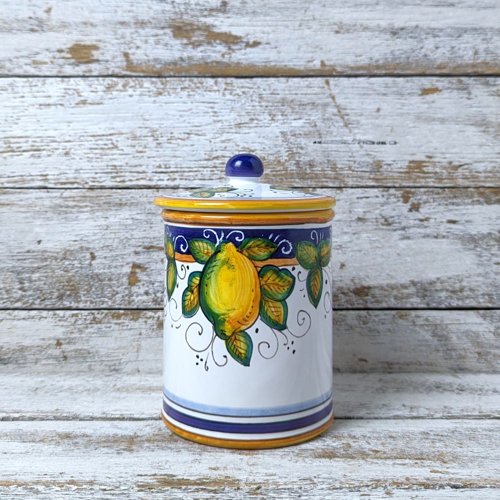Storage canister with lid - small (19cm high) - Lemon – Paradiso ...