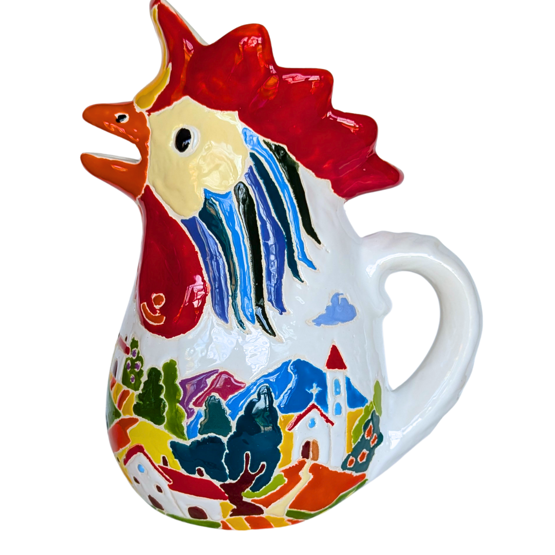Rooster jug - Tuscan village - 1 litre – Paradiso Ceramics Australia ...